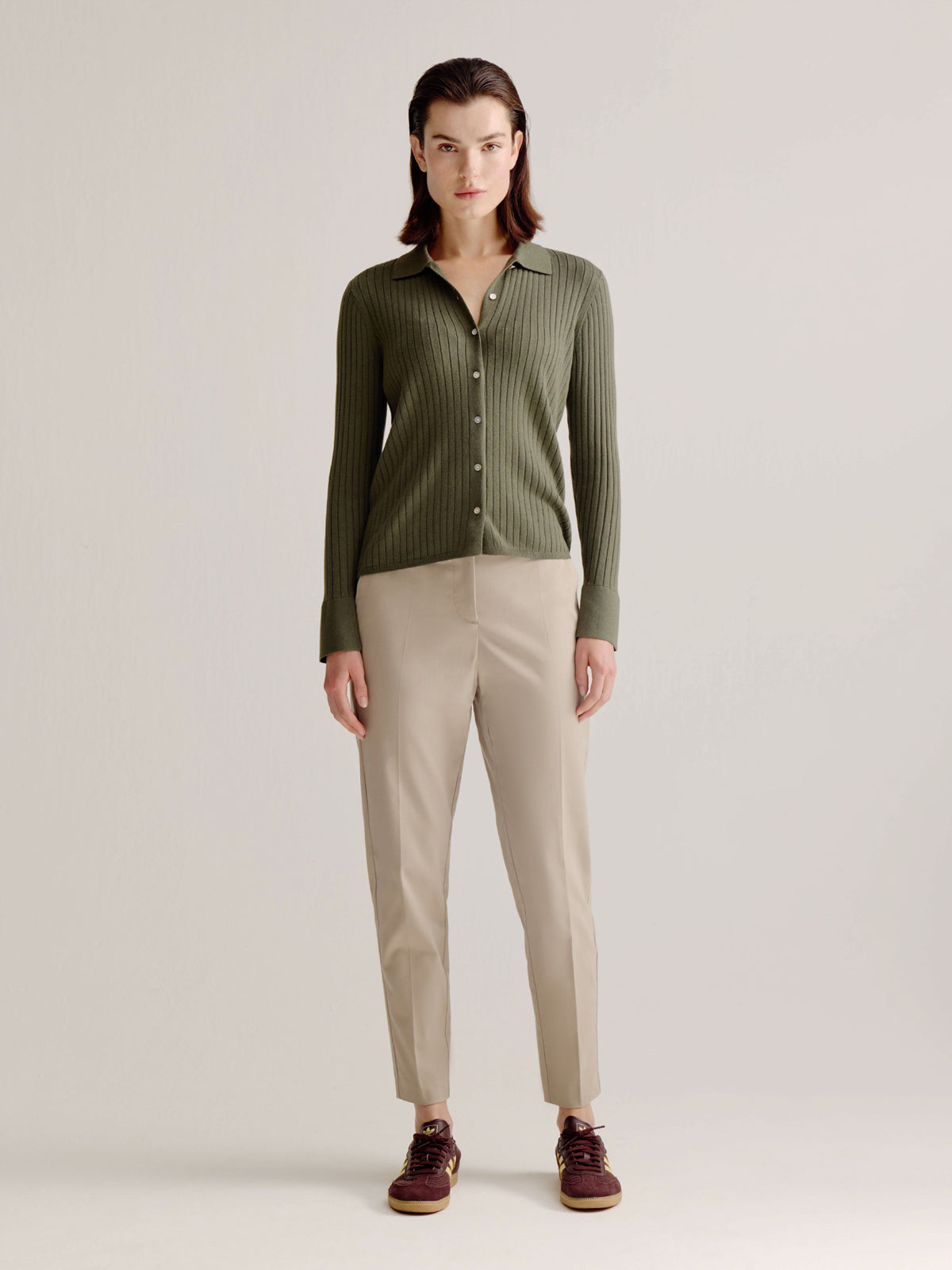 Luisa Pants – Straight Trousers in Cotton–Modal with Relaxed Fit
